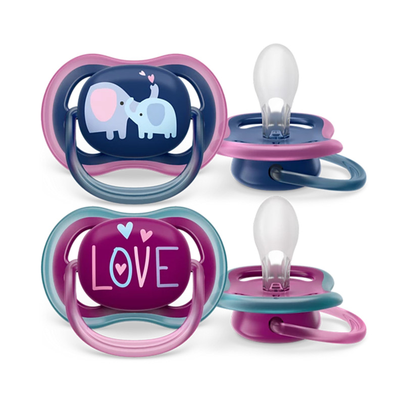 Philips Avent Ultra Air Orthodontic Dummies Baby Soother, Twin Pack