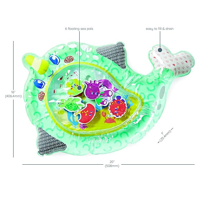 Infantino Tummy Time Pat & Play Water Mat –Baby Sensory Play Mat with ...