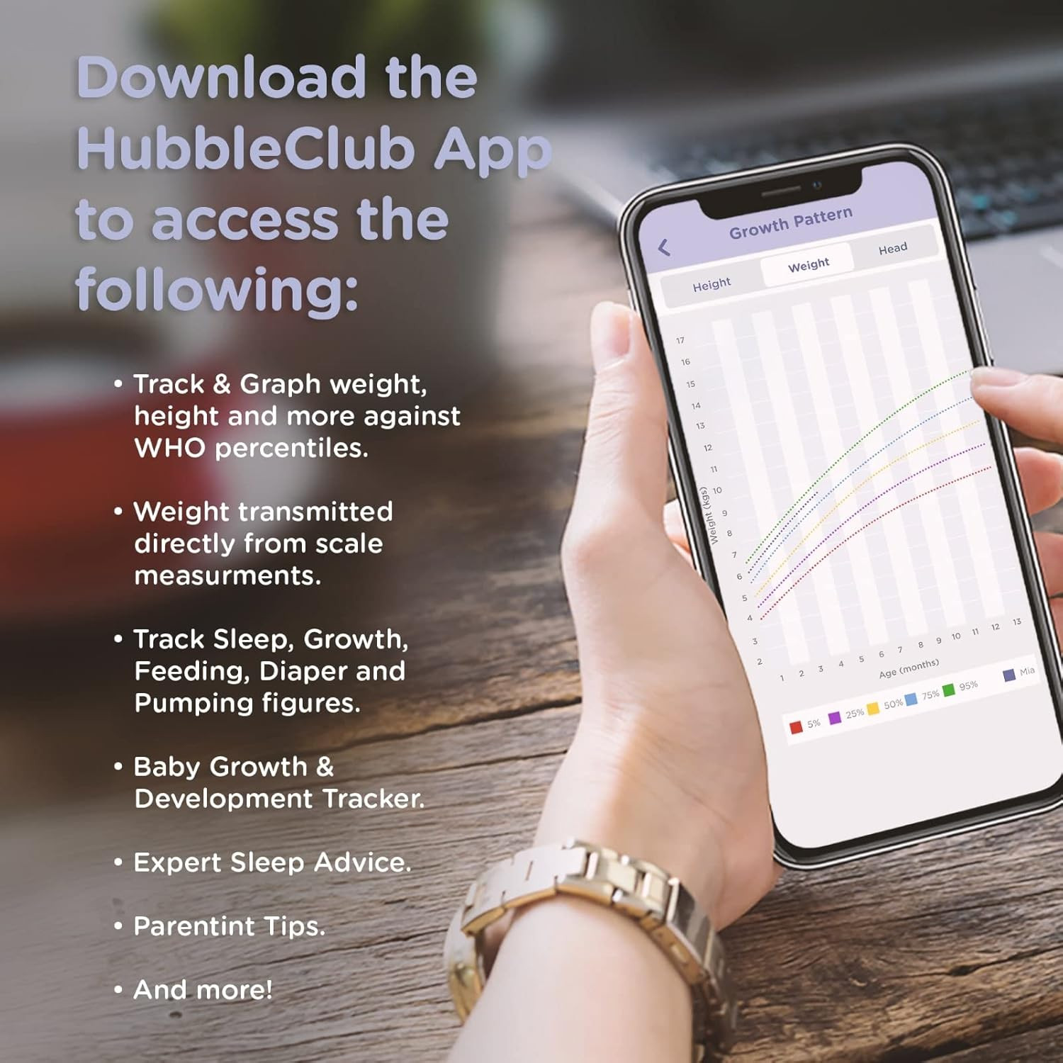 Hubble Connected Grow Smart Digital Baby Weighing Scale