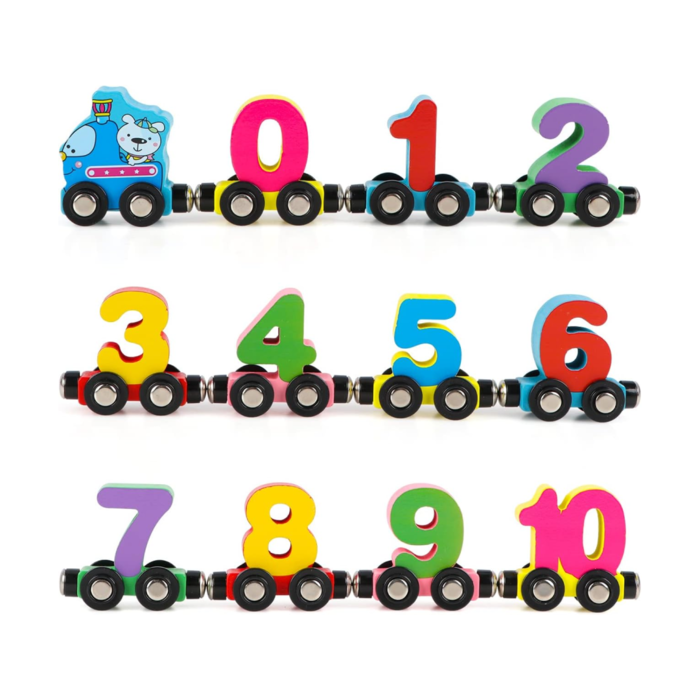 Wooden Magnetic Number Train