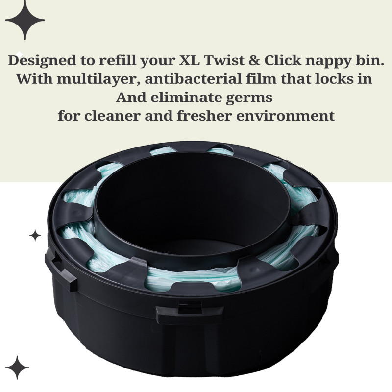 Tommee Tippee Twist & Click Sangenic Diaper Bin Refill Cassette, single ...